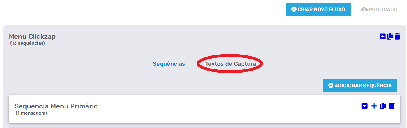 Veja abaixo como criar o Texto de Captura na plataforma do Clickzap - Clickzap